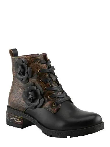 SPRING STEP SHOES Martinela Combat Boots - Black Multi