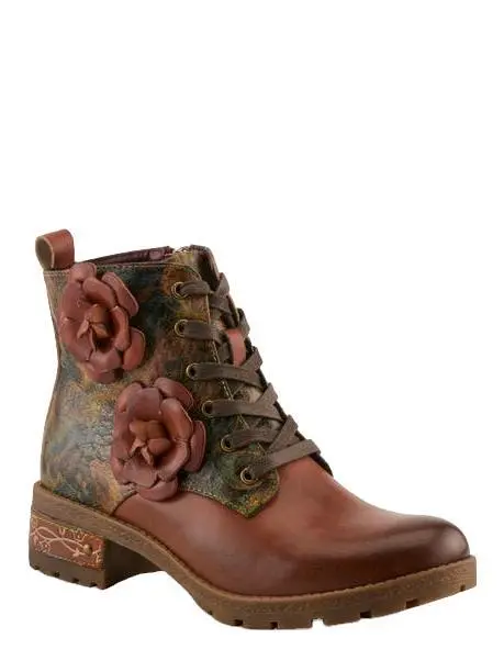 SPRING STEP SHOES Martinela Combat Boots - Brown Multi