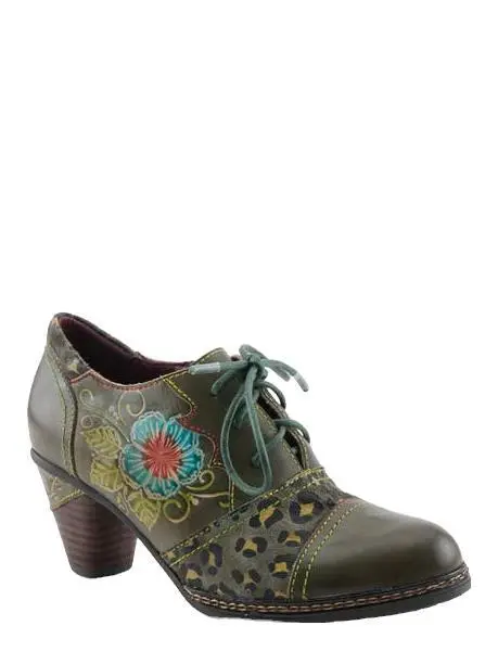 SPRING STEP SHOES Hunteera Leather Pump - Olive Multi