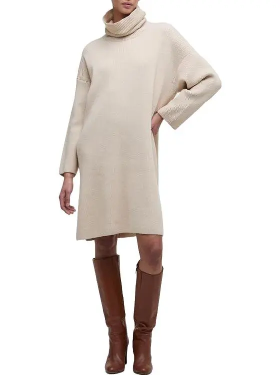 Barbour Ribbed Knit Sweater Dress - Oatmeal