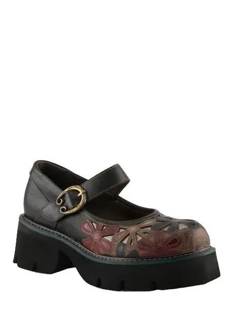 SPRING STEP SHOES Busybee Platform Mary Jane - Black Multi