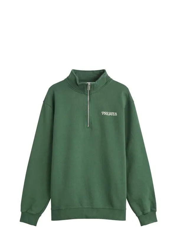 PALMES Remember Zip Sweatshirt - Dark Green