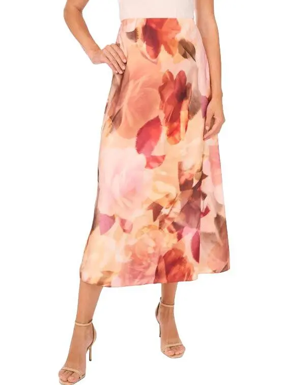 Halogen Romantic Rose Pull-on Midi Skirt - Faded Rose
