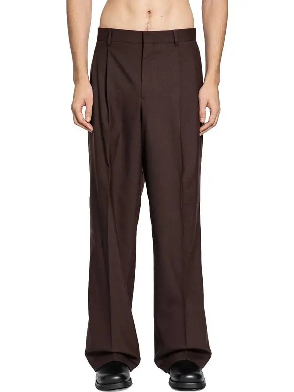 SUNFLOWER Wide Pleated Trousers - Brown