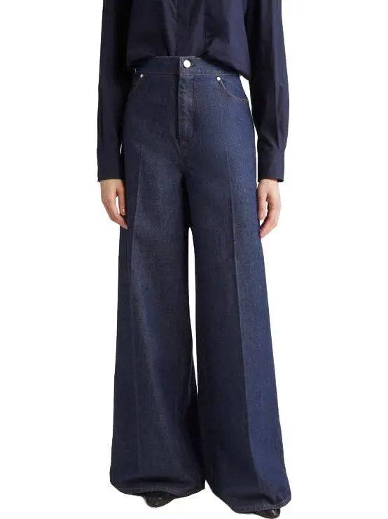 Max Mara Vega Wide-leg Jeans - Dark Navy