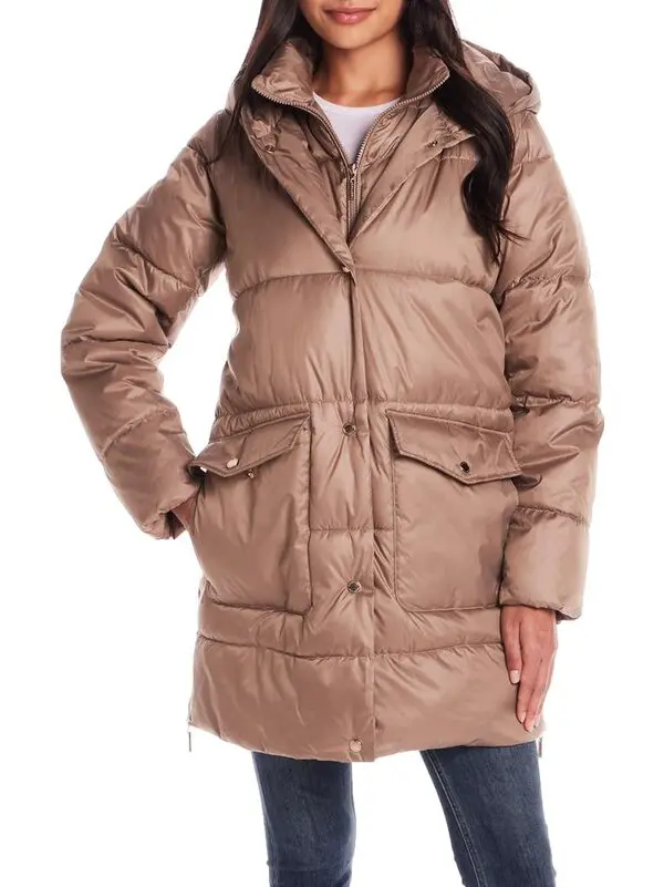 Gallery Hooded Puffer Jacket - Mushroom