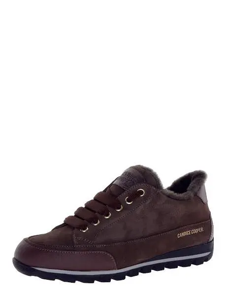 CANDICE COOPER Runlo Genuine Shearling Lined Waterproof Sneakers - Dark Brown