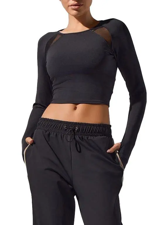 Heroine Sport Alba Mesh Crop Top - Black