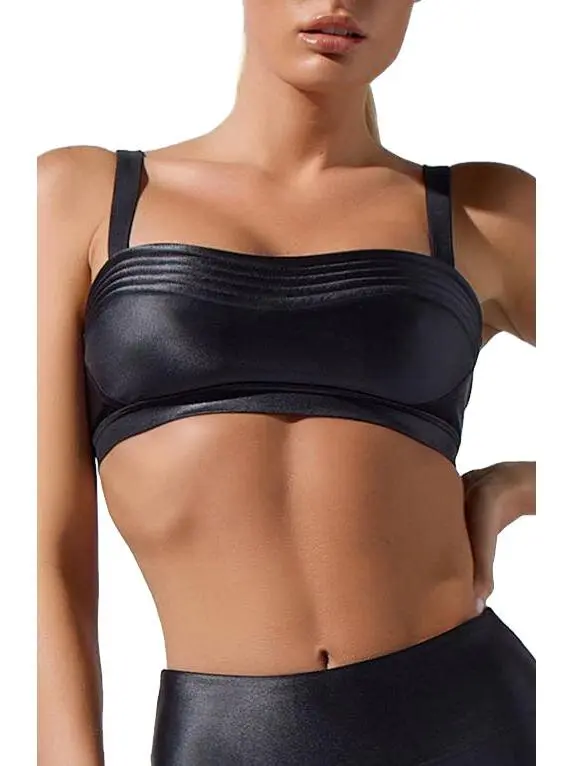 Heroine Sport Celine Metallic Sports Bra - Black