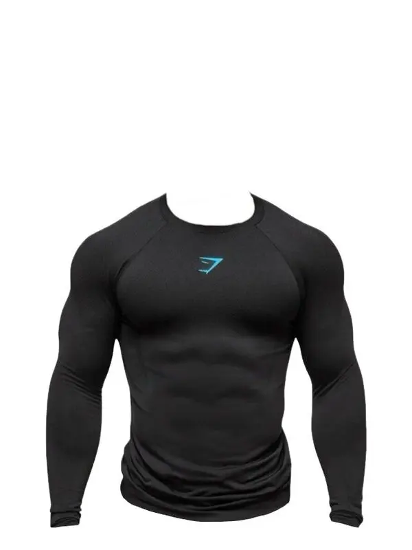GYMSHARK Onyx Midnight 5.0 Seamless Long Sleeve T-shirt - Black