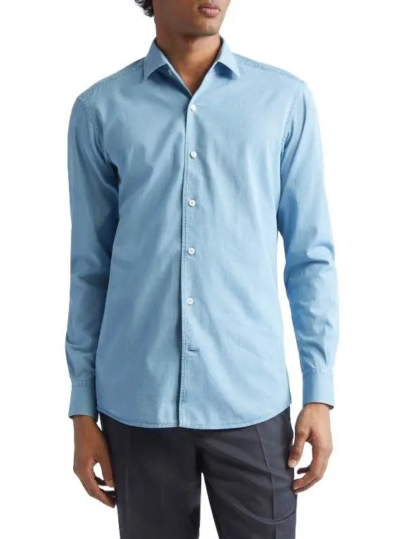 Zegna Denim Button-up Shirt - Light Blue