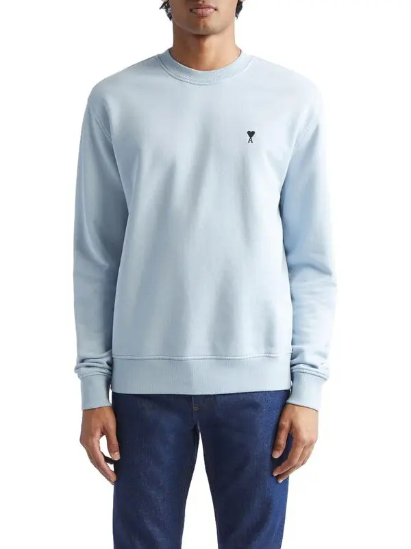 Ami Molleton De Coeur Sweatshirt - Sky