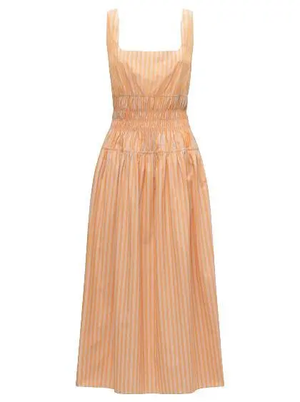 CALLAS MILANO Belinda Fit And Flare Midi Dress - Orange/white