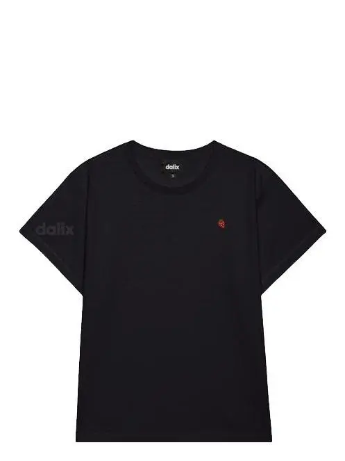 DALIX Lil Strawberry High Waisted Tee - Black