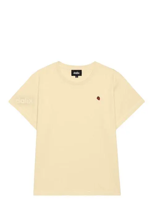 DALIX Lil Strawberry High Waisted Tee - Butter Cream