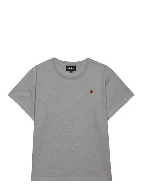 DALIX Lil Strawberry High Waisted Tee - Carbon Gray