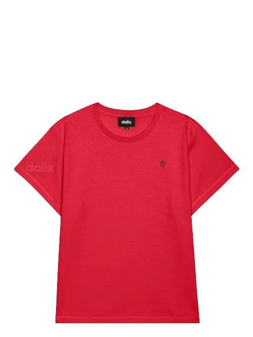DALIX Lil Strawberry High Waisted Tee - Team Red