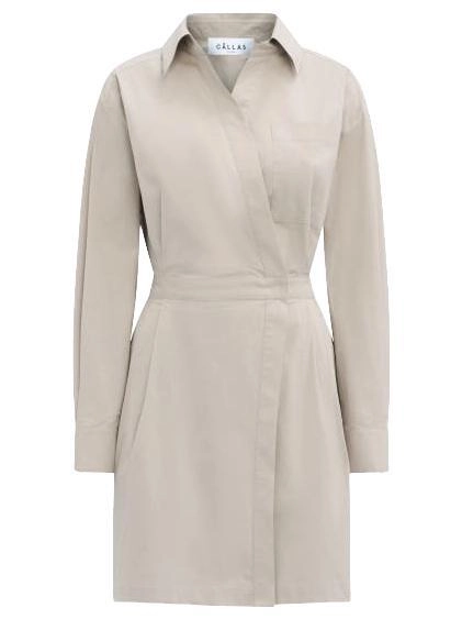 CALLAS MILANO Jaxina Wrap Shirt Dress - Beige