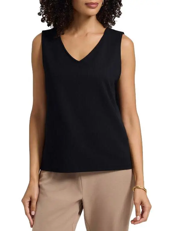 Foxcroft Callie Sleeveless Knit Top - Black