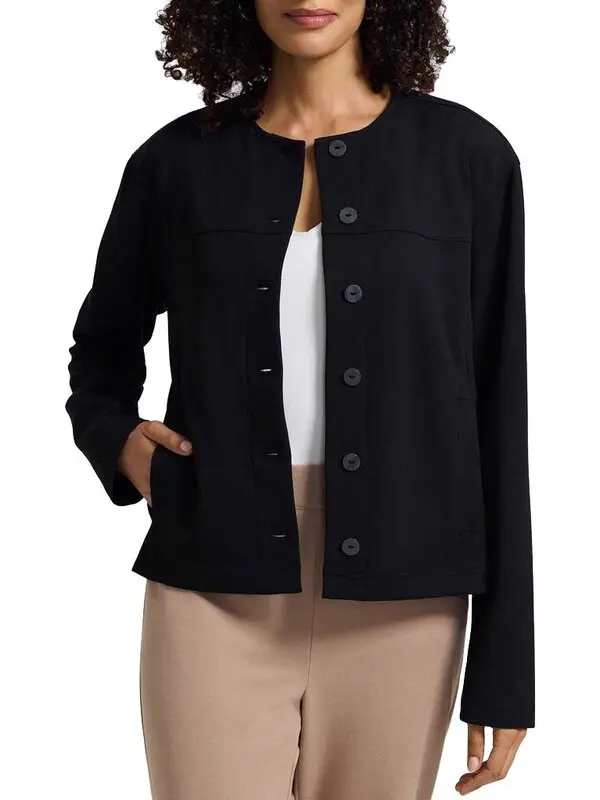 Foxcroft Crepe Knit Valerie Jacket - Black