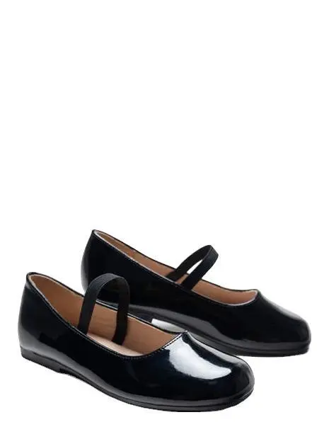TULLEEN Satin Colette Mary Jane Flats - Black