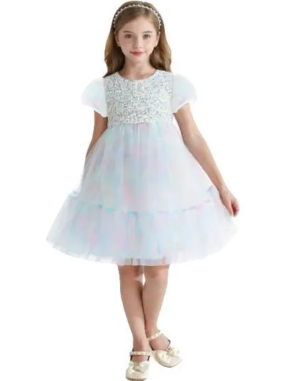 MIMI TUTU Sequin Tulle Dress - Blue