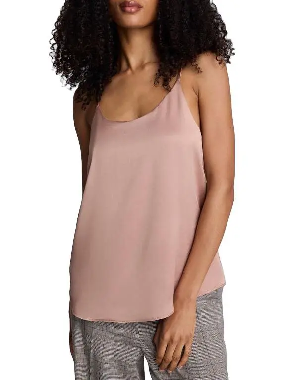 KENNETH COLE Satin Scoop Neck Camisole - Pale Chestnut