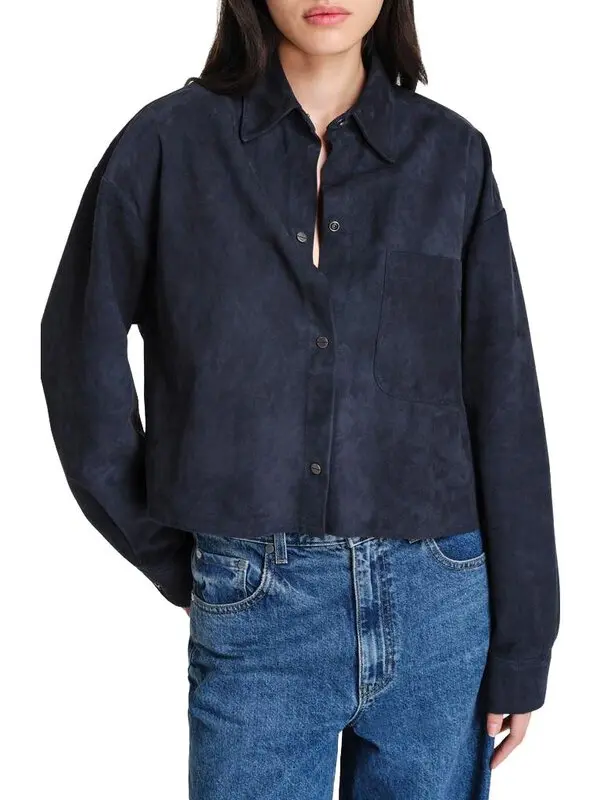 TWP Little Big Joe Suede Shirt - Midnight