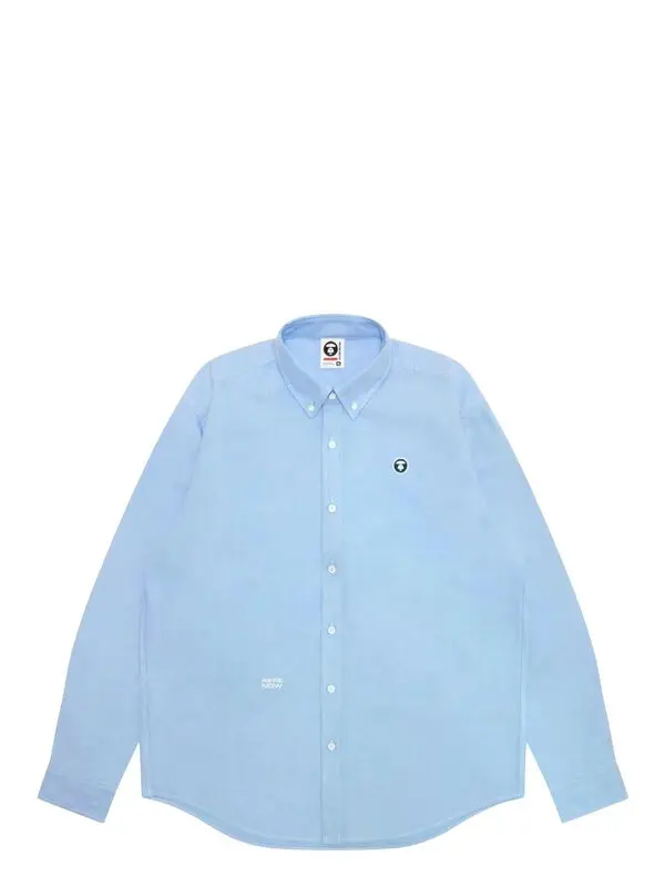 AAPE BY *A BATHING APE Logo-patch Oxford Shirt - Blue