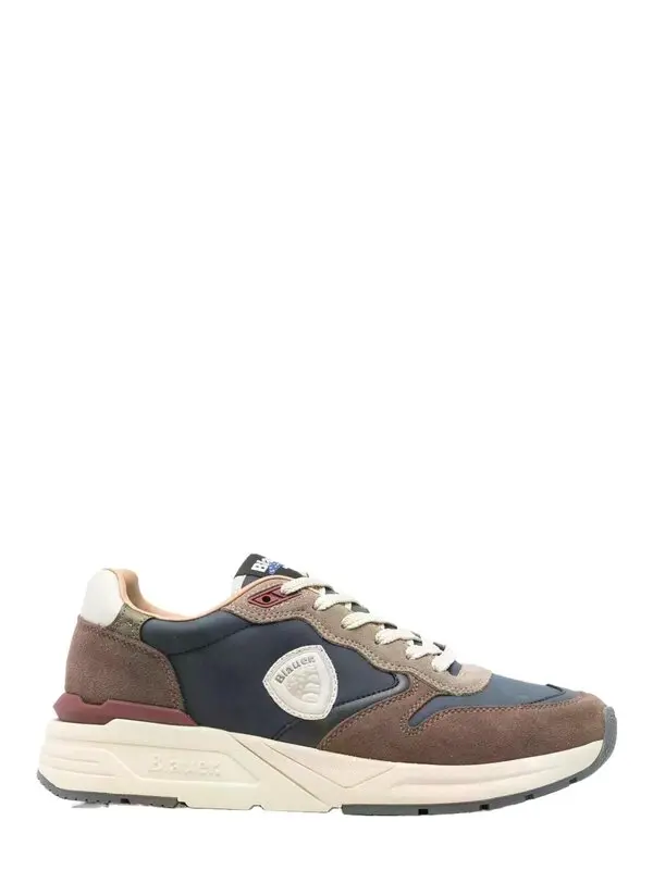 BLAUER. Leather Panel Sneakers - Blue