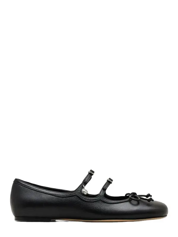 Marc Jacobs The Kiki Buckle-embellished Bow Ballet Flats - Black