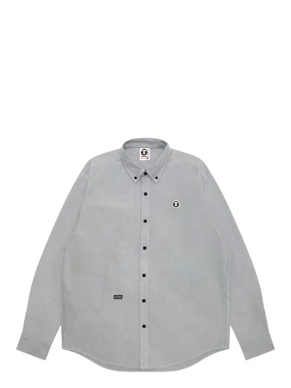 AAPE BY *A BATHING APE Logo-embroidered Button-down Shirt - Grey