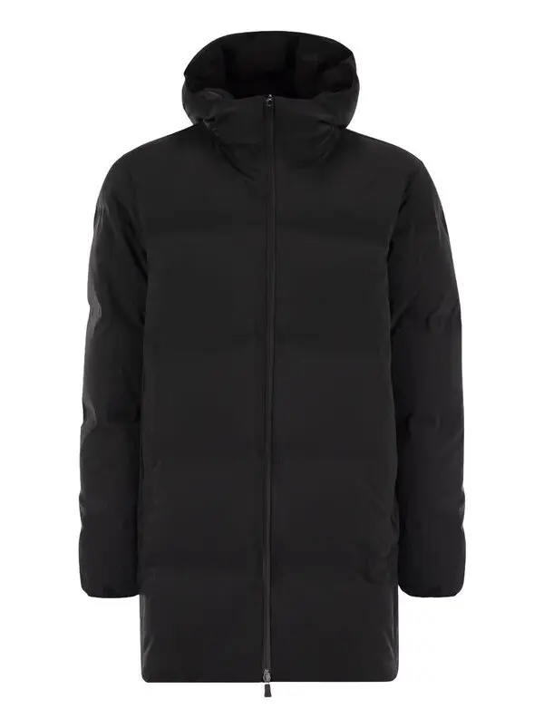 Herno Long Down Jacket With Hood - Black