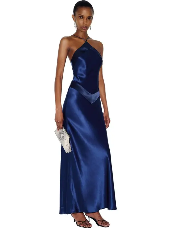 REFORMATION Jillian Silk Maxi Dress - Blue