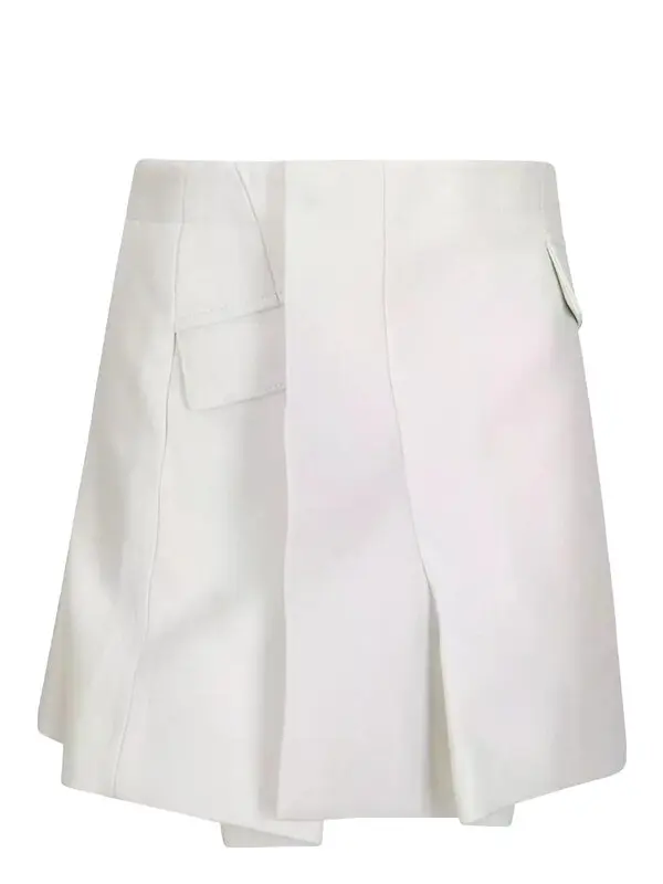 Sacai Flap-pocket Pleated Mini Skirt - White