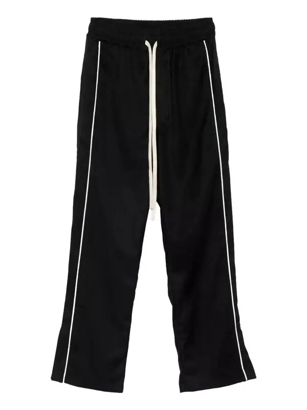 HAMZA Side-stripe Drawstring Trousers - Black