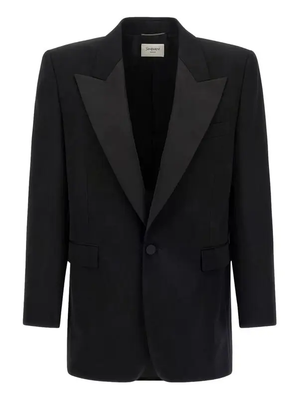 Saint Laurent Peak-lapel Single-breasted Blazer - Black