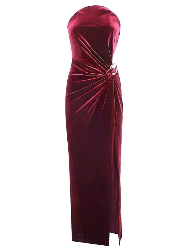 SELF-PORTRAIT Bandeau Maxi Dress - Red