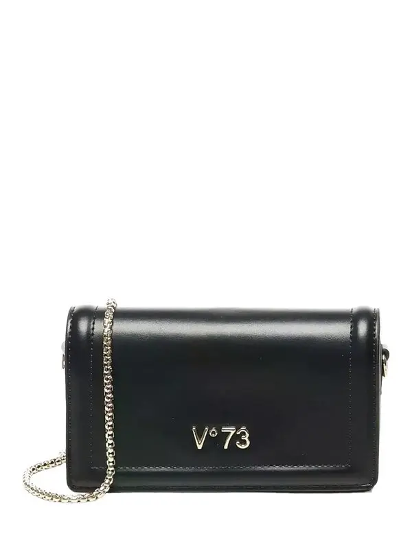 V°73 Flap-front Chain Shoulder Bag - Black