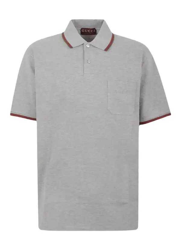 Gucci Cotton Piquet Polo Shirt - Grey