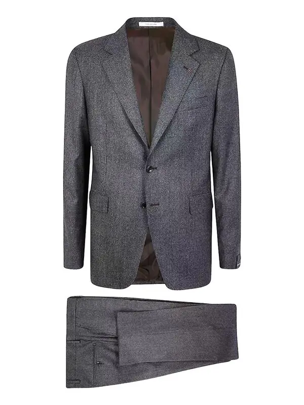 Tagliatore Notched Single-breasted Wool Suit - Grey