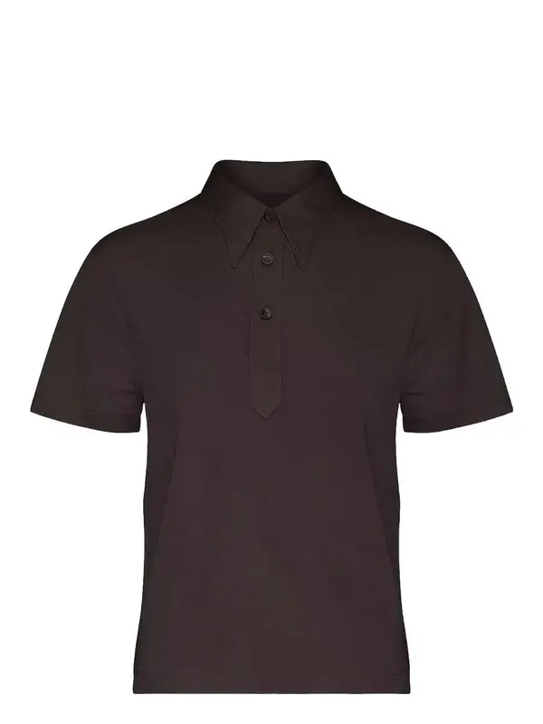 MAISON MARGIELA Three-button Polo Top - Brown