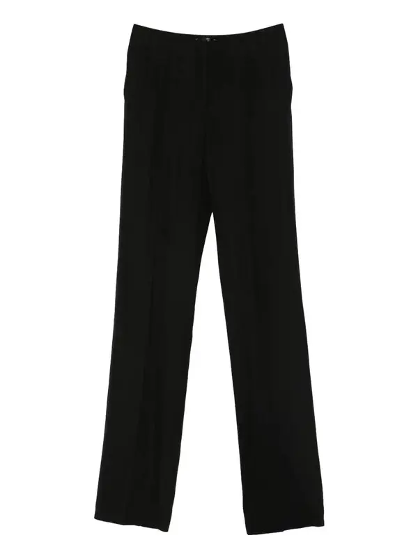 MUGLER Pleated-front Straight-leg Trousers - Black
