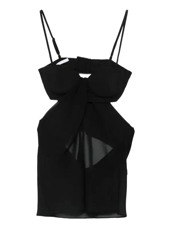 Patrizia Pepe Draped Detail Top - Black