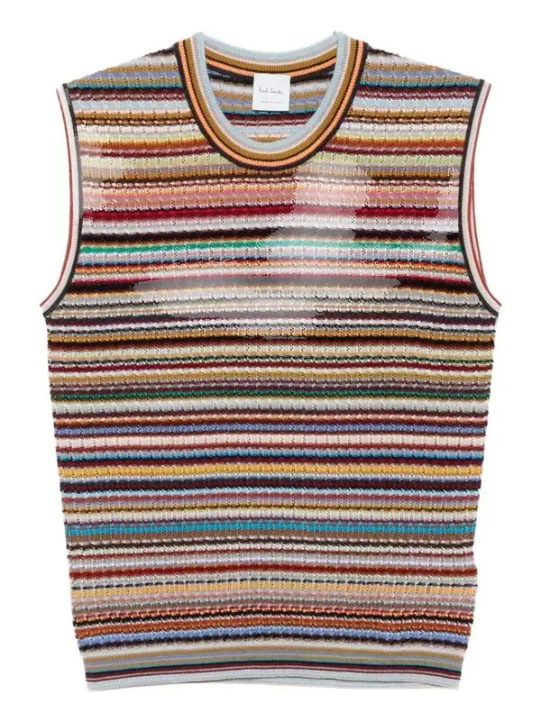 Paul Smith Striped Sleeveless Knit Top - Green