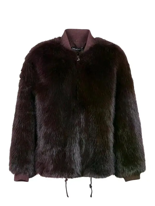 DRHOPE Faux-fur Bomber Coat - Brown