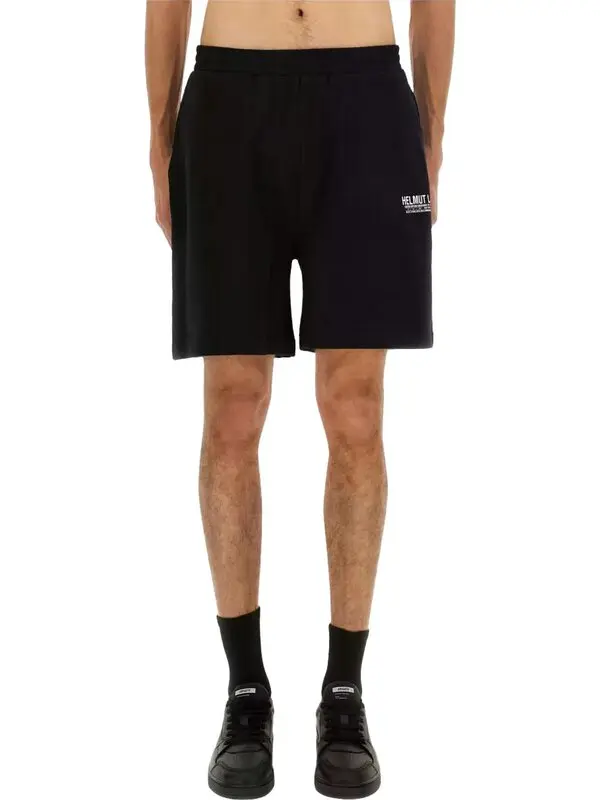 Helmut Lang Logo-detail Cotton Shorts - Black