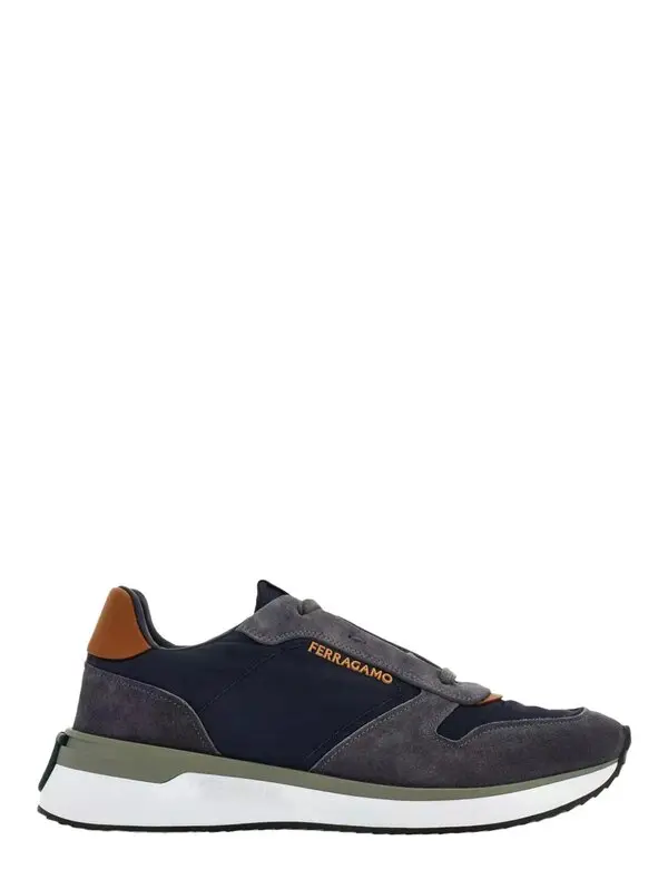 FERRAGAMO Suede Leather Sneakers - Blue