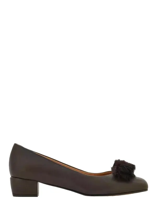 FERRAGAMO 30mm Vara Bow Block-heel Pumps - Brown