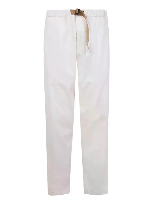 WHITE SAND Belted-waist Trousers - White